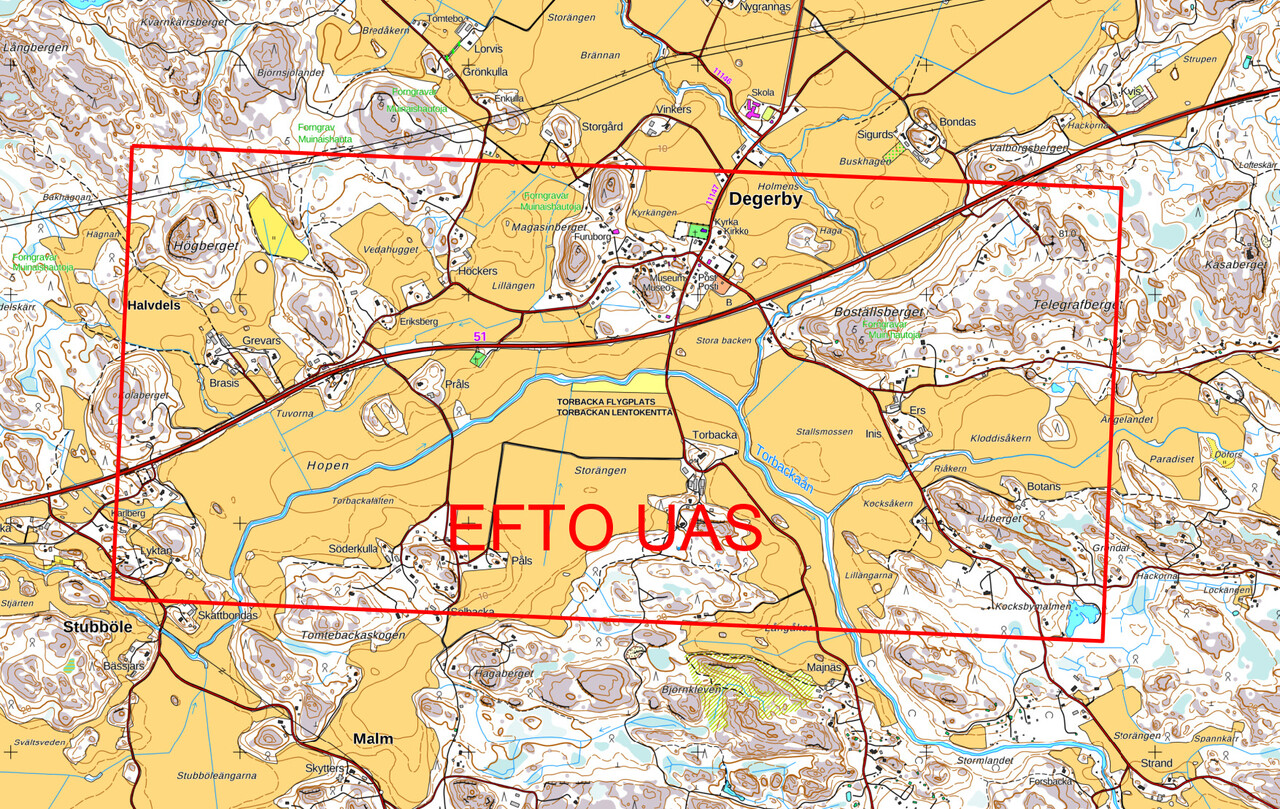 Torbacka (EFTO) rajoittava UAS-ilmatilavyöhyke | Droneinfo