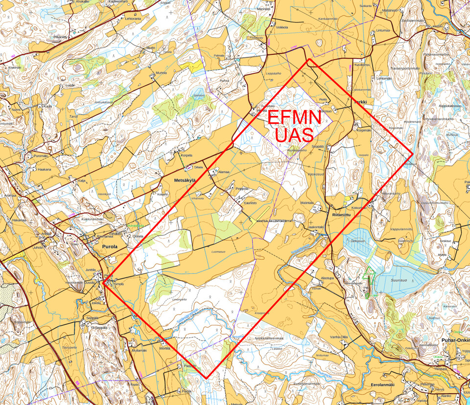 Mäntsälä (EFMN) restrictive UAS geographical zone | Droneinfo
