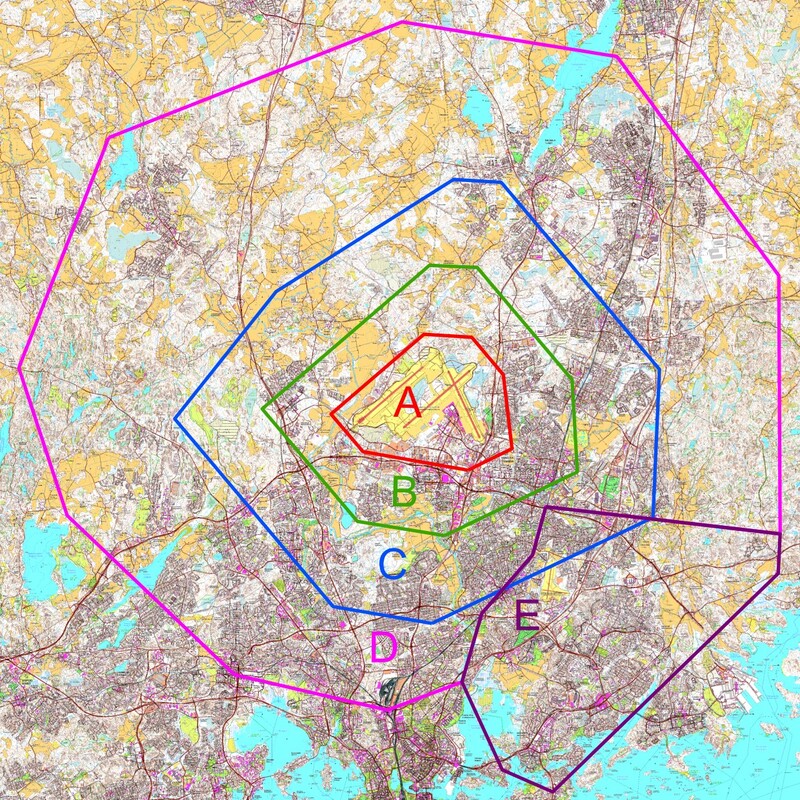 Helsinki-Vantaa (EFHK) rajoittava UAS-ilmatilavyöhyke | Droneinfo